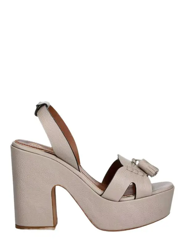 POLLINI Tassel-detail Heeled Sandals - Grey