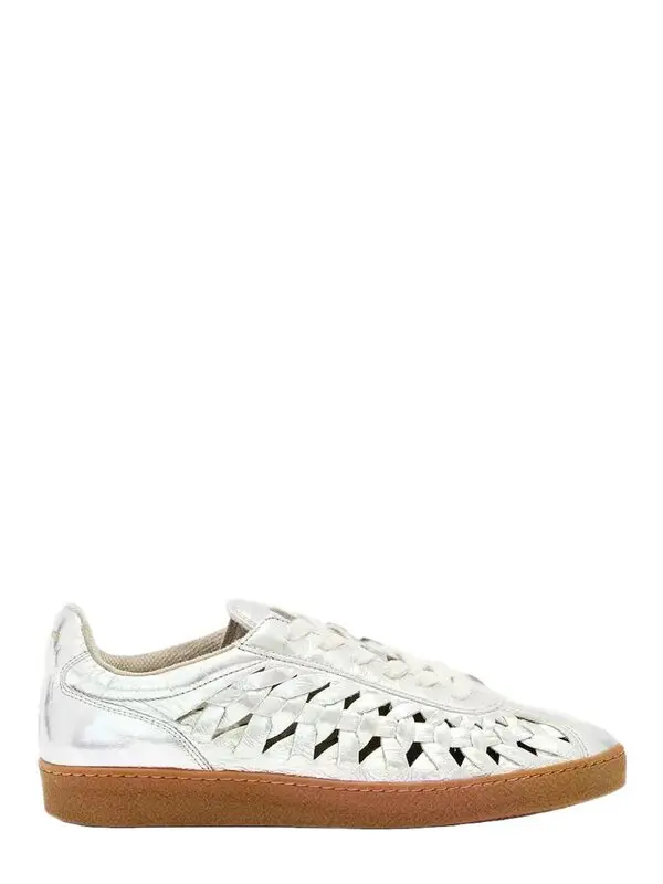 ALLSAINTS Woven Metallic Sneakers - Silver