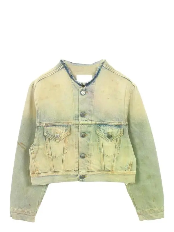 MAISON MARGIELA Cropped Denim Jacket - Blue
