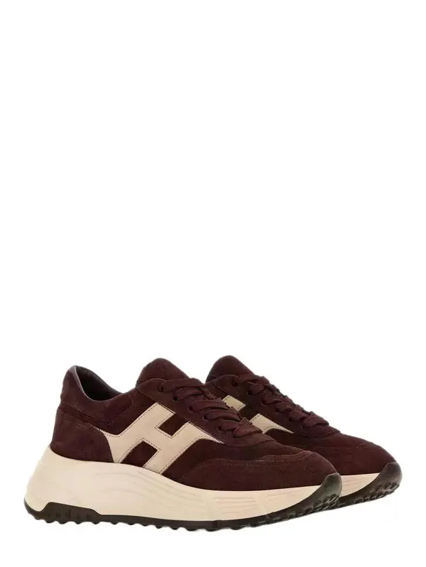Hogan Hi-fi Suede Sneakers With Maxi Nubuck Side H - Red