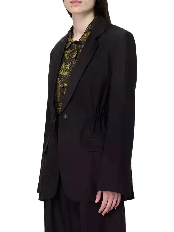 TELA Single-breasted Elasticated-waist Blazer - Brown