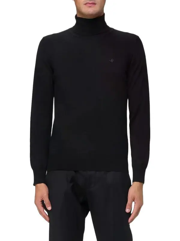 BROOKSFIELD Logo Embroidered Roll-neck Sweater - Black