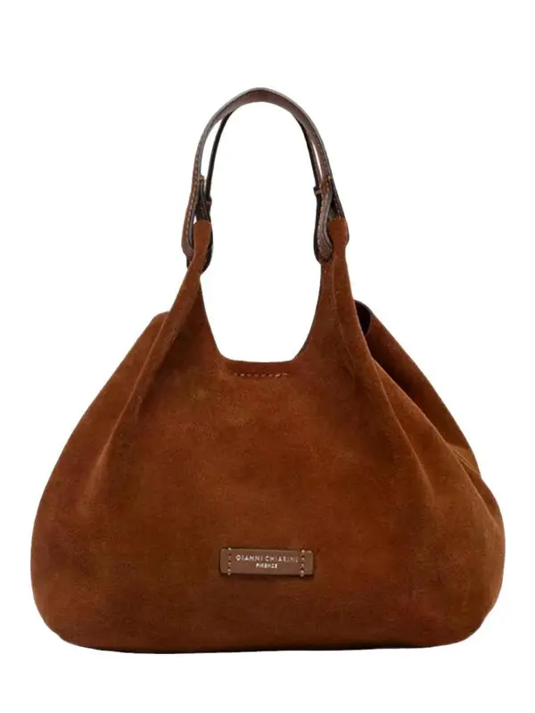 GIANNI CHIARINI Medium Suede Shoulder Bag - Brown