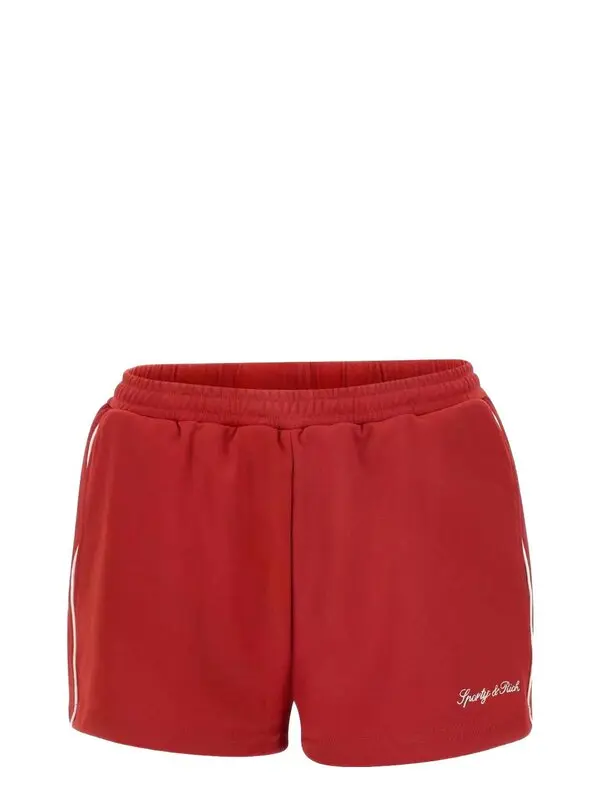SPORTY & RICH Embroidered Logo Shorts - Red