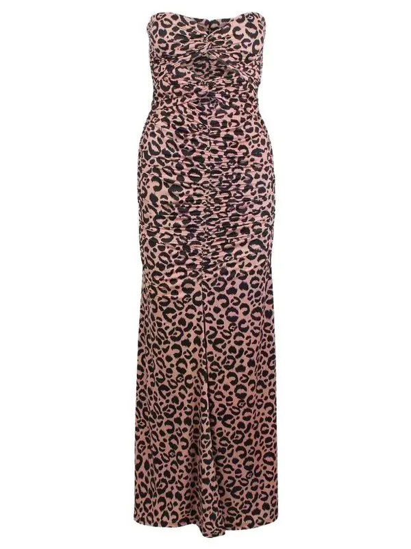 Essentiel Antwerp Leopard-print Cut-out Maxi Dress - Brown