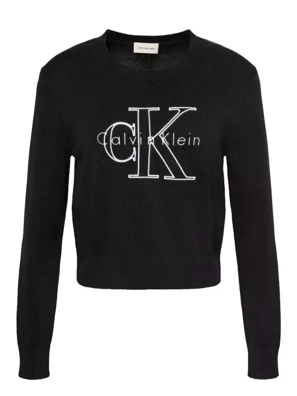 Calvin Klein Embroidered Logo Sweater - Black