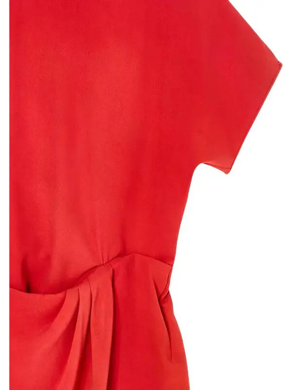 Giorgio Armani Draped Midi Dress - Red