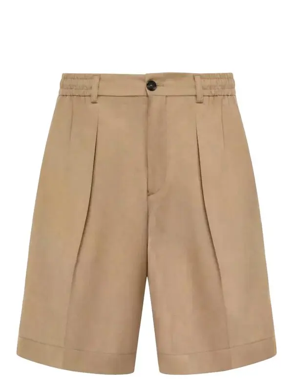 BE ABLE Pleated Wide Leg Shorts - Neutrals