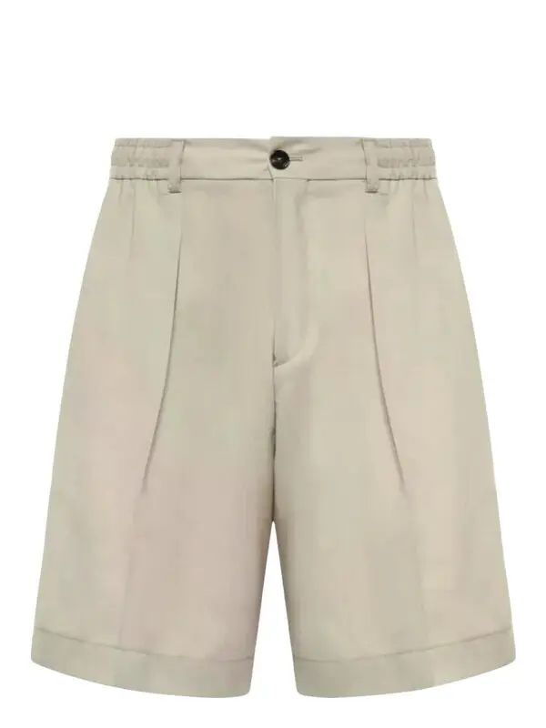 BE ABLE Pleated Elasticated-waist Shorts - Neutrals