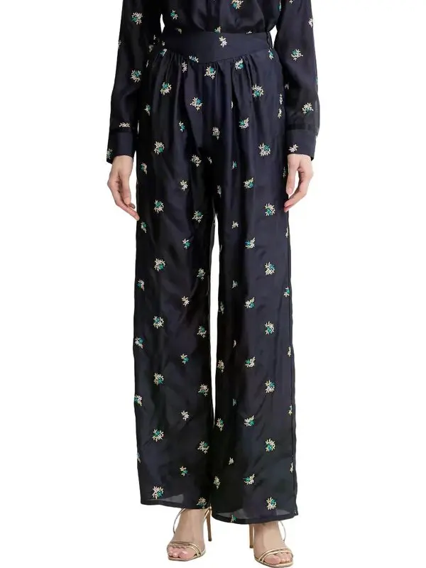 FORTE_FORTE Embroidered Trousers - Blue