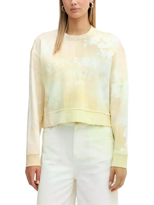 ERMANNO FIRENZE Floral Print Logo Sweater - Yellow