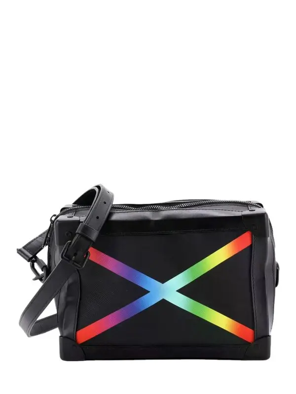 LOUIS VUITTON Soft Trunk Bag Rainbow Taiga Leather Crossbody Bag - Black