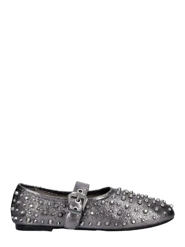 ALLSAINTS Stud-embellished Buckle Ballet Flats - Grey