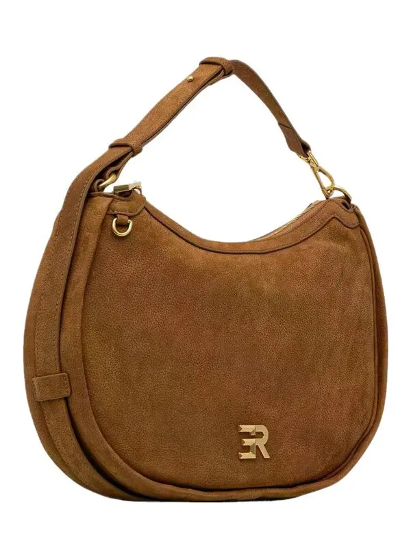 ERMANNO FIRENZE Grained Leather Shoulder Bag - Brown