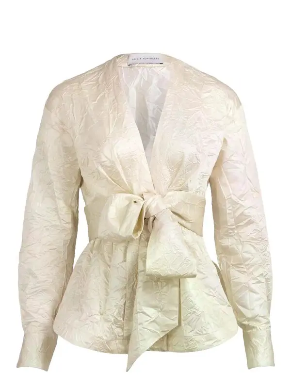 Silvia Tcherassi Saanvi Blouse With Bow Detail - Neutrals