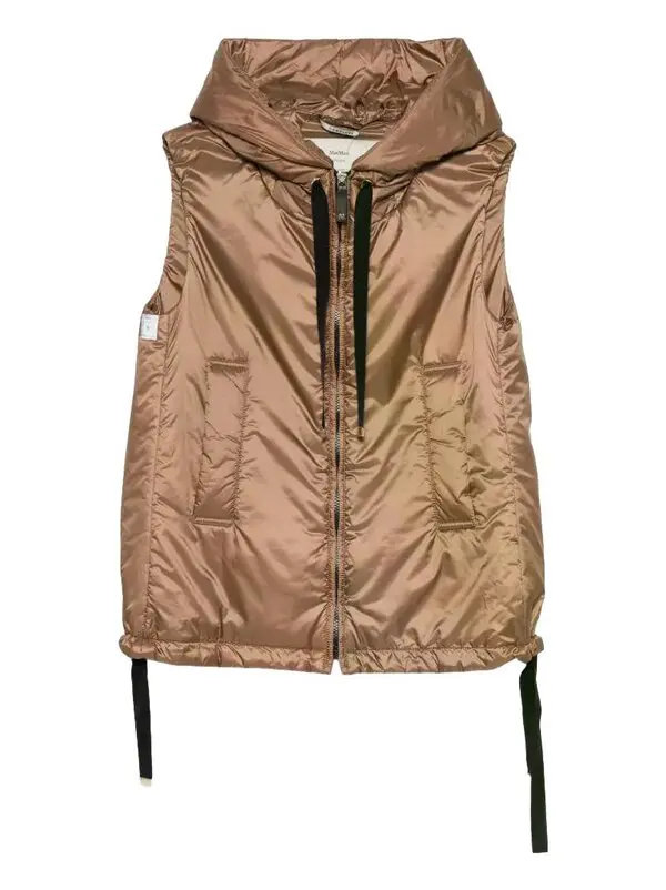 Max Mara Hooded Puffer Gilet - Brown