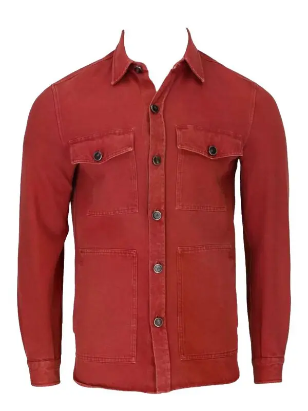 Isaia Flap-pocket Shirt Jacket - Red