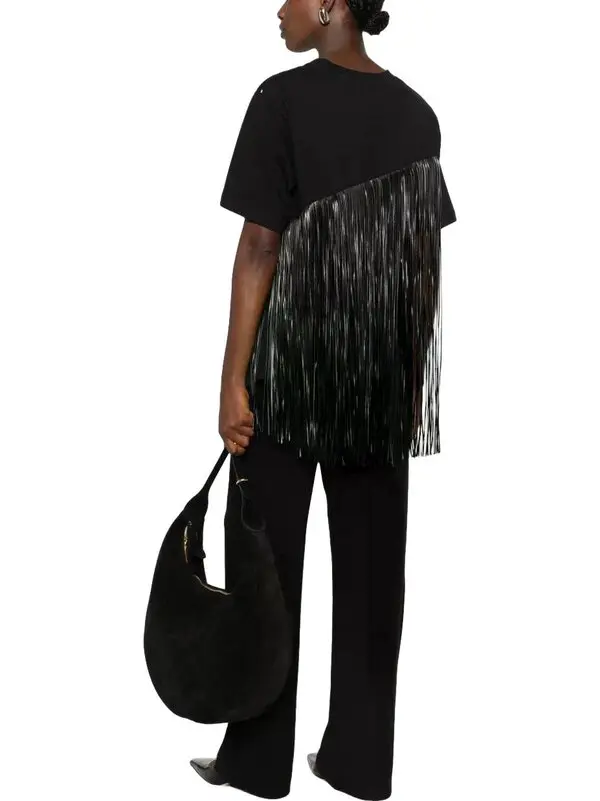 Sportmax Fringe Trimmed T-shirt - Black
