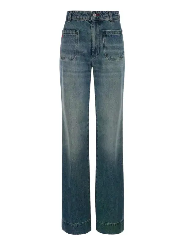 Victoria Beckham Alina Patch-pocket Jeans - Blue