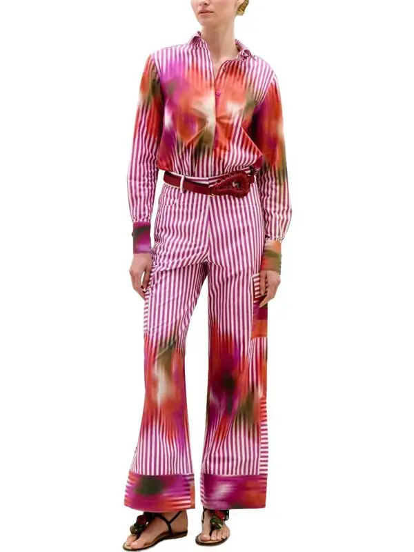 Silvia Tcherassi Striped Cargo Pants - Pink