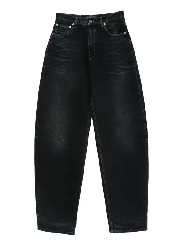 HAIKURE Faded Barrel-leg Jeans - Blue