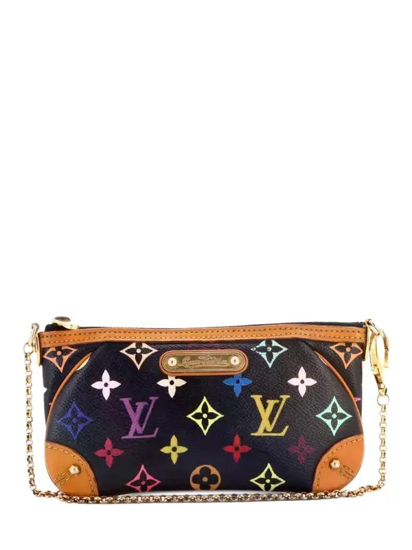 LOUIS VUITTON Millia Pochette Monogram Multicolor Mm Clutch Bag - Black