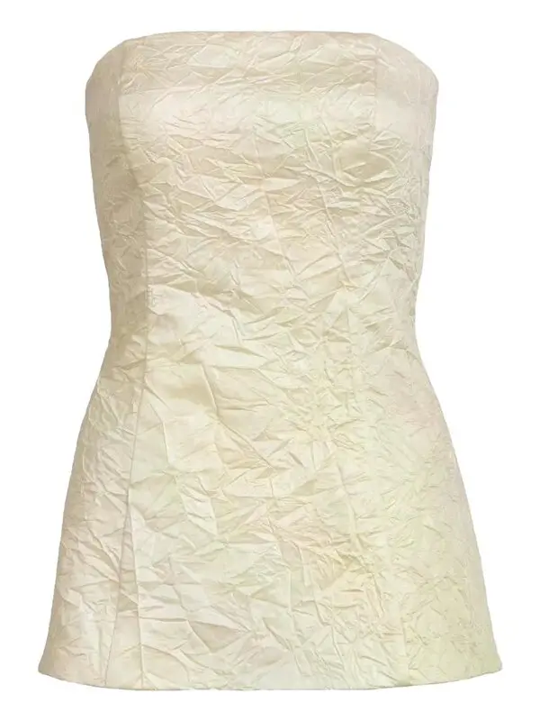Silvia Tcherassi Astor Crinkled Effect Top - Neutrals