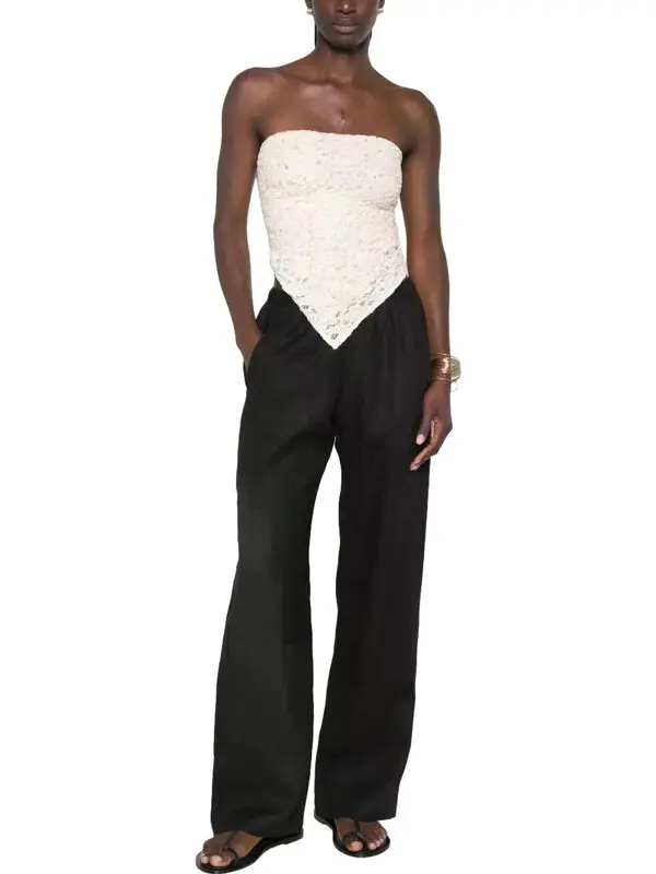 Enza Costa Elasticated Waist Wide-leg Trousers - Black