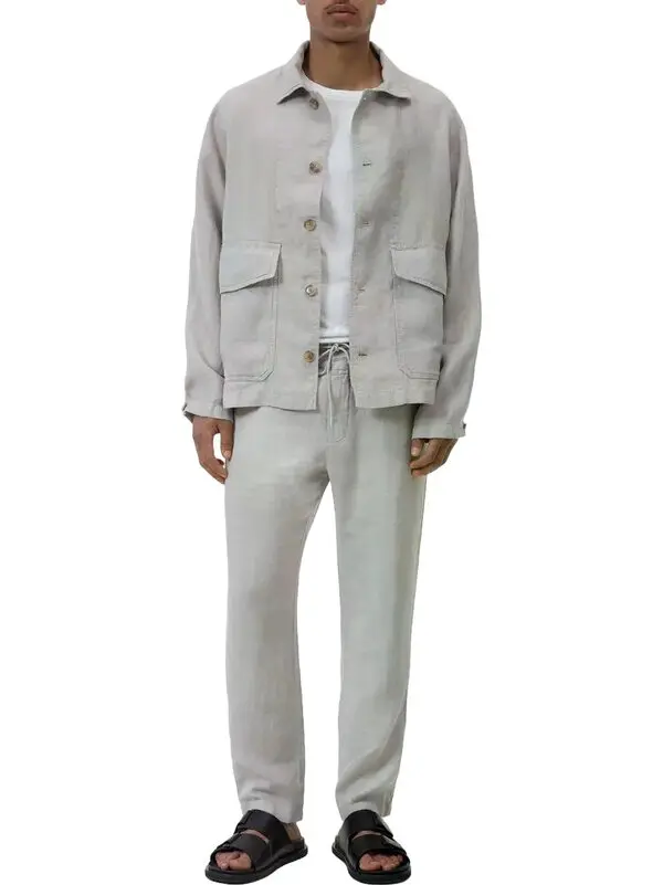 Closed Button-fastening Flap-pocket Jacket - Grey