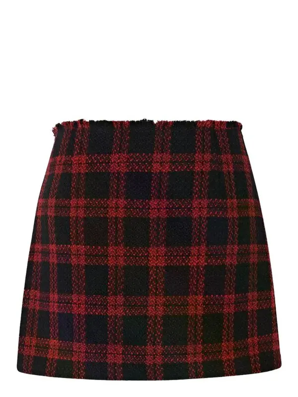 Pinko Check Buckle Midi Skirt - Black