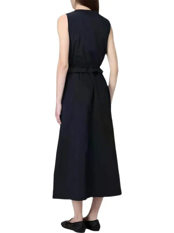 COLMAR Sleeveless Drawstring Midi Dress - Black