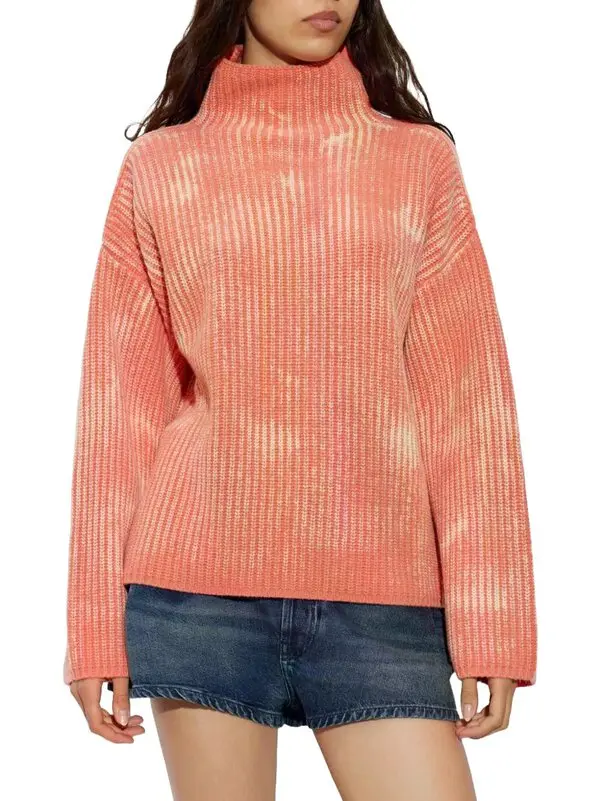 DIESEL® Ribbed Knit Roll Neck Sweater - Orange