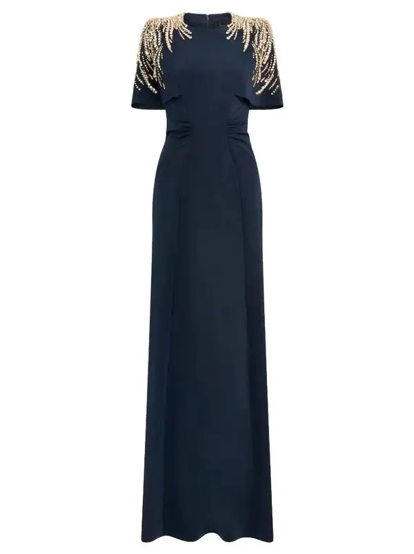 Jenny Packham Embellished Petal Dress - Blue
