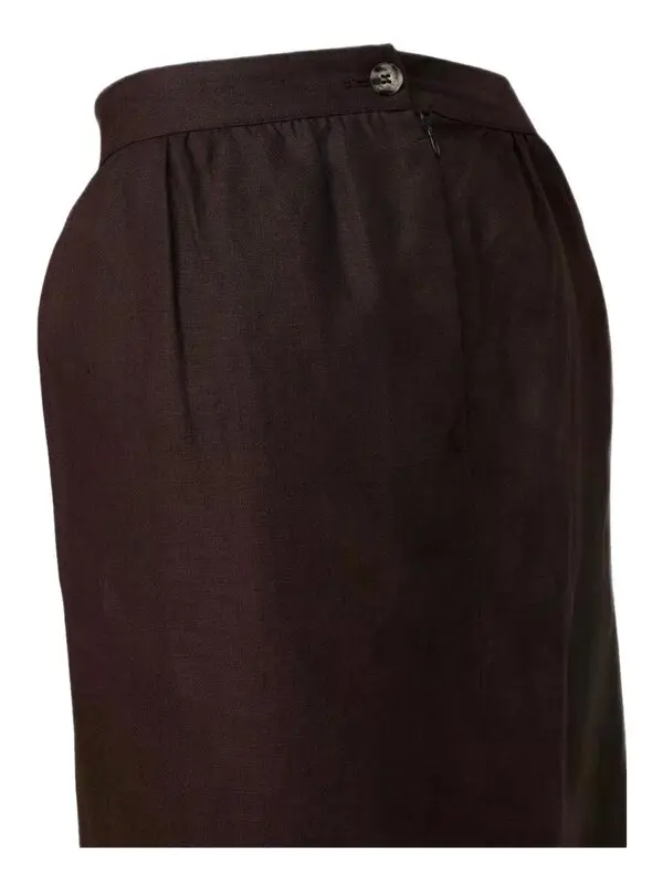 COLMAR High-waisted Linen Midi Skirt - Brown