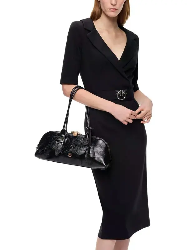 Pinko V-neck Midi Dress - Black