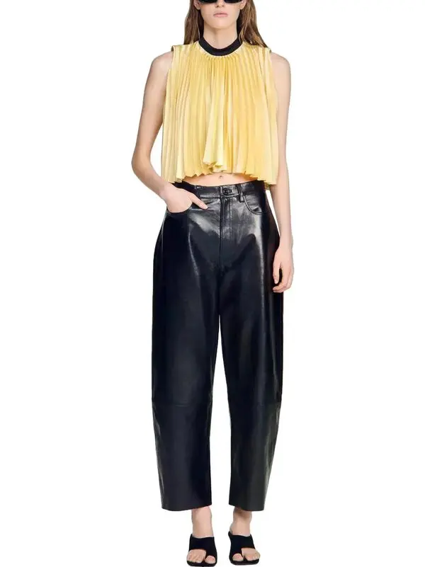 Sandro Pleated Blouse - Yellow