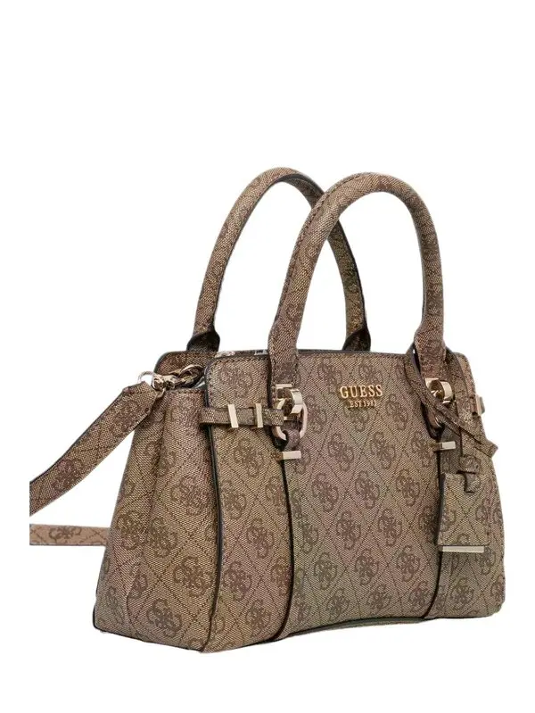 Guess Leona Monogram Shoulder Bag - Brown