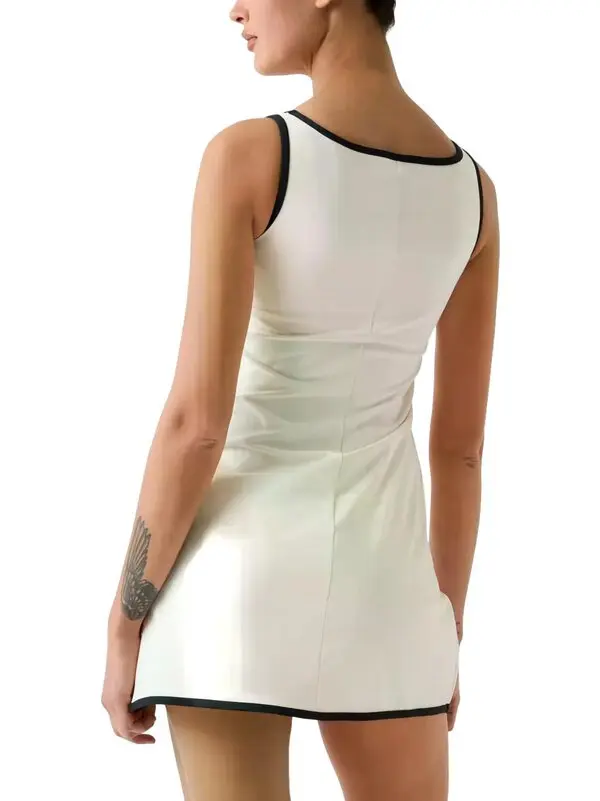Guess Sleeveless Mini Dress And Panties Set With Piped Trim - White