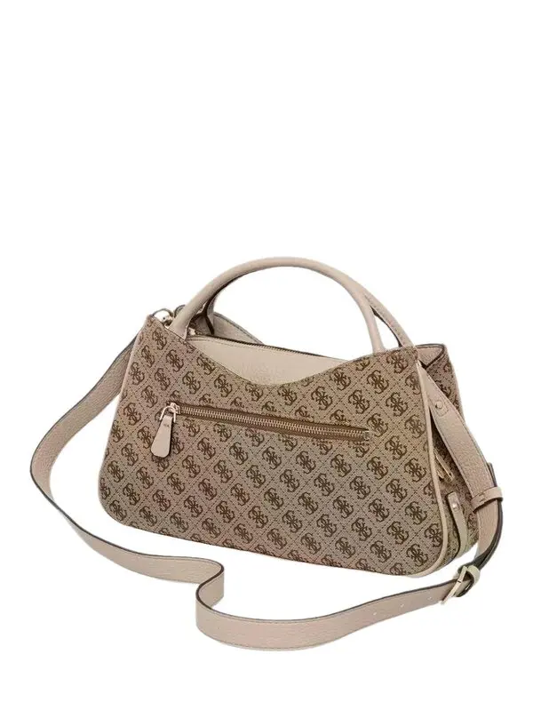 Guess Monogram-print Logo-plaque Shoulder Bag - Neutrals