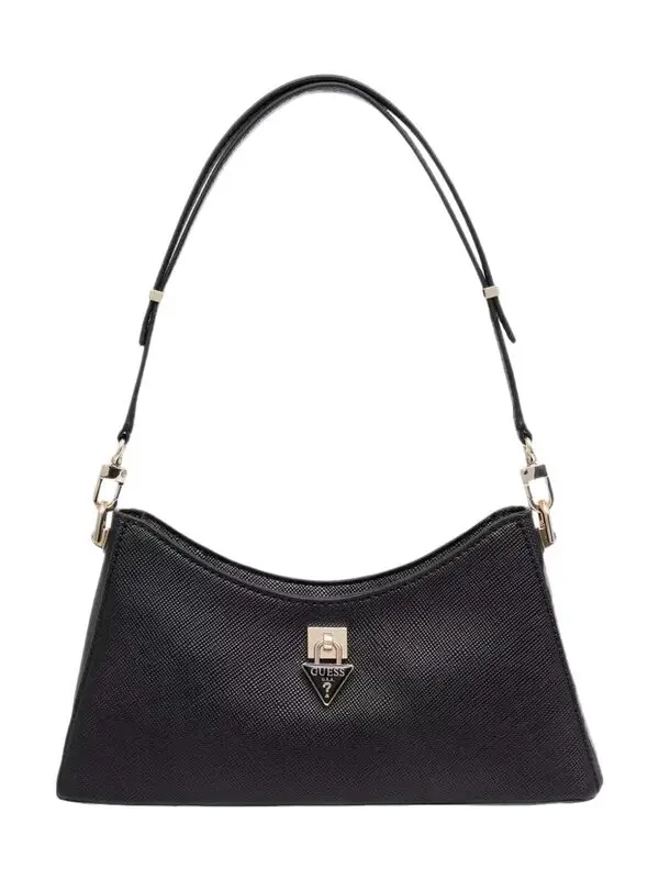 Guess Patsie Logo-plaque Shoulder Bag - Black