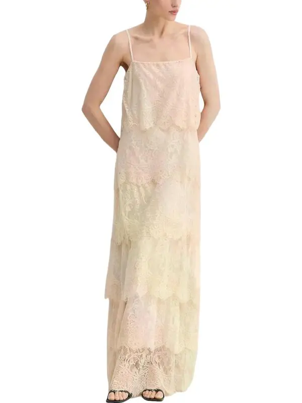 ANIYE BY Tiered Lace Maxi Dress - Neutrals
