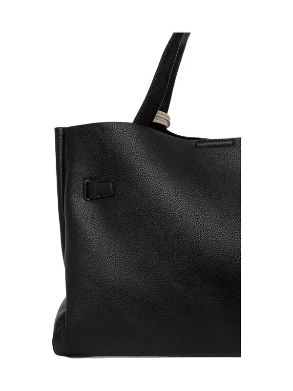Dkny Logo Charm Pebbled Tote Bag - Black