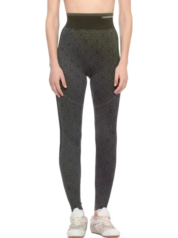 Casablanca Monogram-print Seamless Leggings - Grey