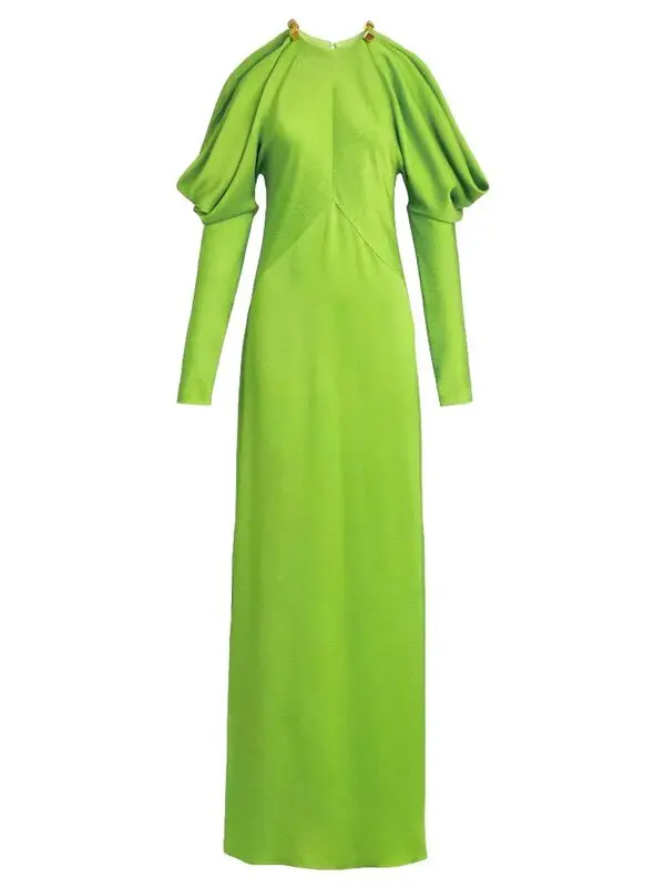 Silvia Tcherassi Antonia Cold-shoulder Maxi Dress - Green