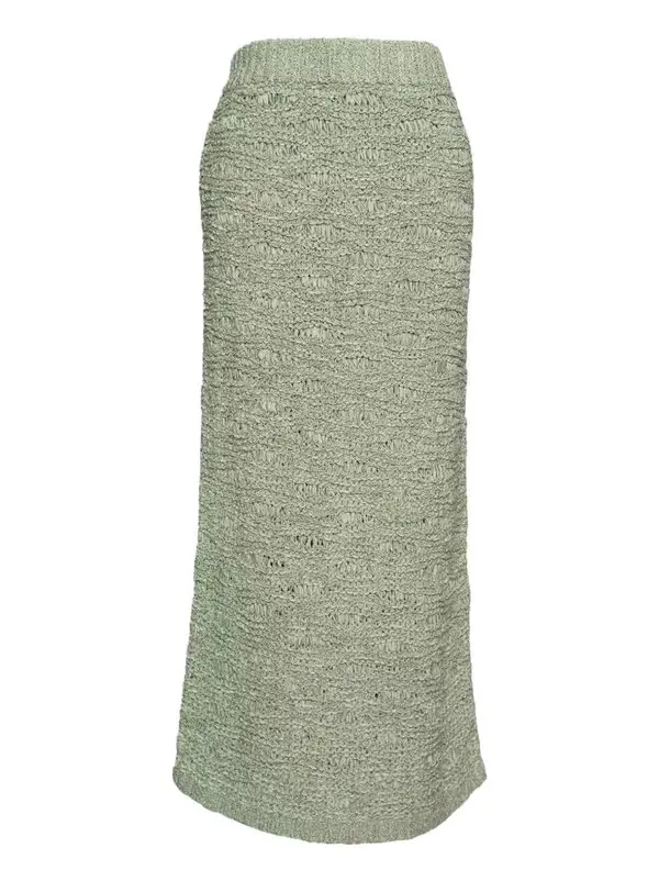 MULLER OF YOSHIOKUBO Gourd Tape-yarn Midi Skirt - Green