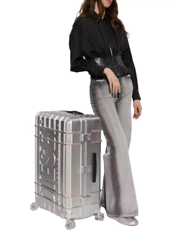 DIESEL® Embossed Logo Suitcase - Silver