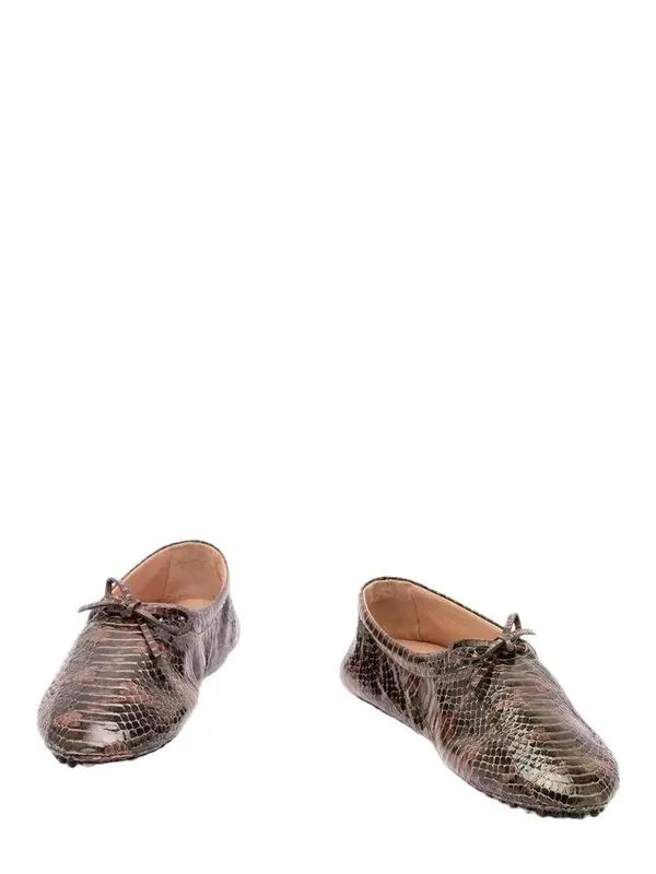 Alberta Ferretti Bow Detail Ballet Flats - Brown