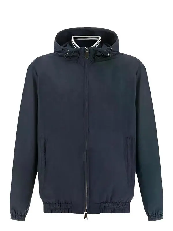 Paul & Shark Hooded Microfiber Jacket - Blue