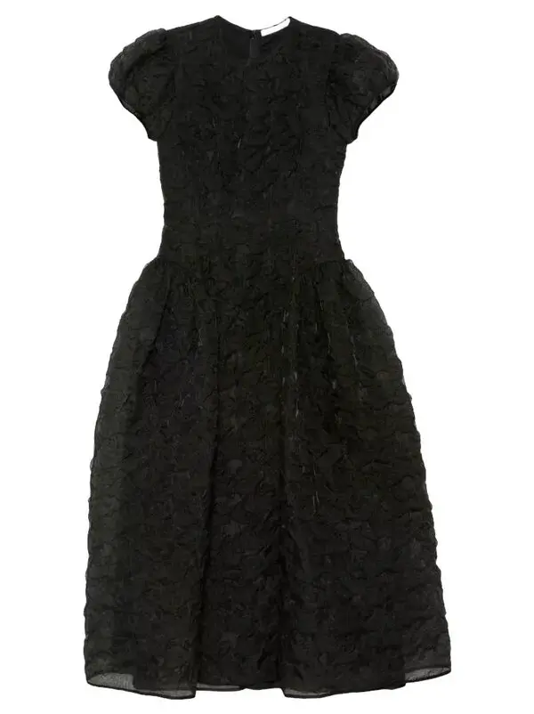 Cecilie Bahnsen Puff Sleeve Midi Dress - Black
