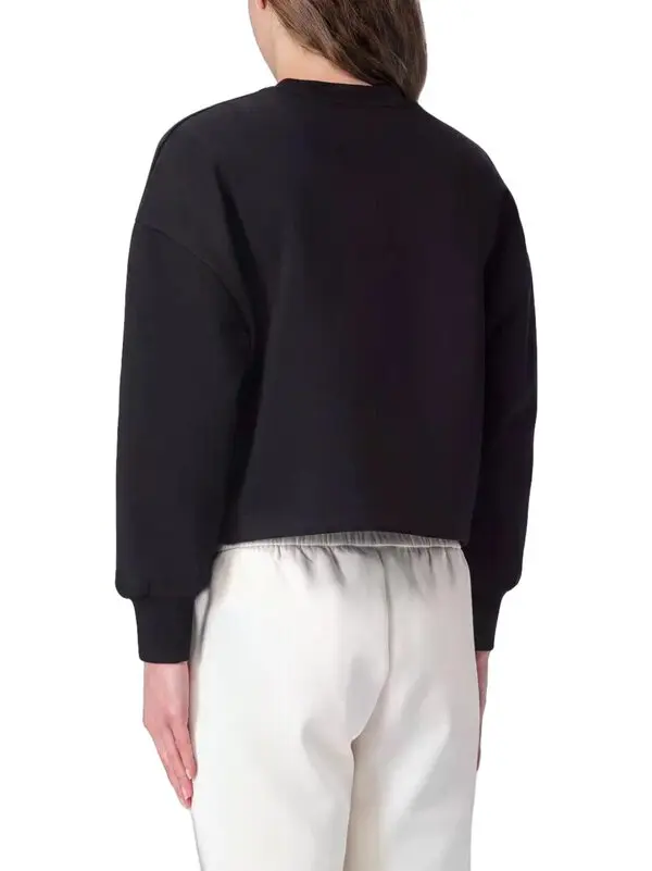 Emporio Armani Rhinestone Logo Sweatshirt - Black